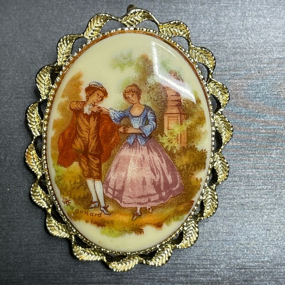 Jewelry | Brooch Pendant Fragonard Rococo Baroque Courting Couple ...